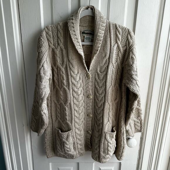 Aran Crafts | Sweaters | Aran Crafts Irish Wool Cable Knit Cardigan ...